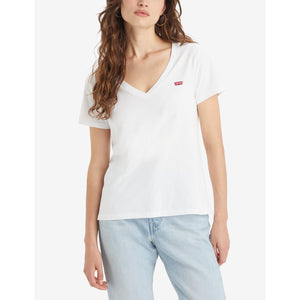 Camiseta Levis Mangas Cortas Lisa Cuello V Para Damas